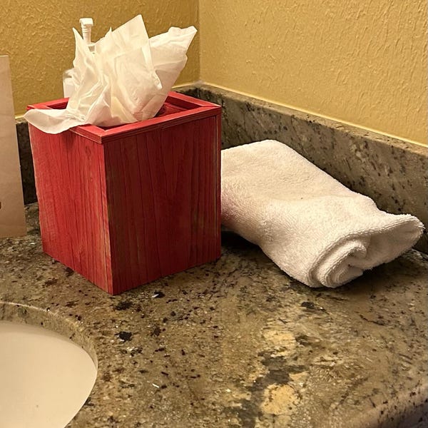 Painted Reclaimed Wood Tissue Box Cover - Rustic Barn Style Wood Facial ...