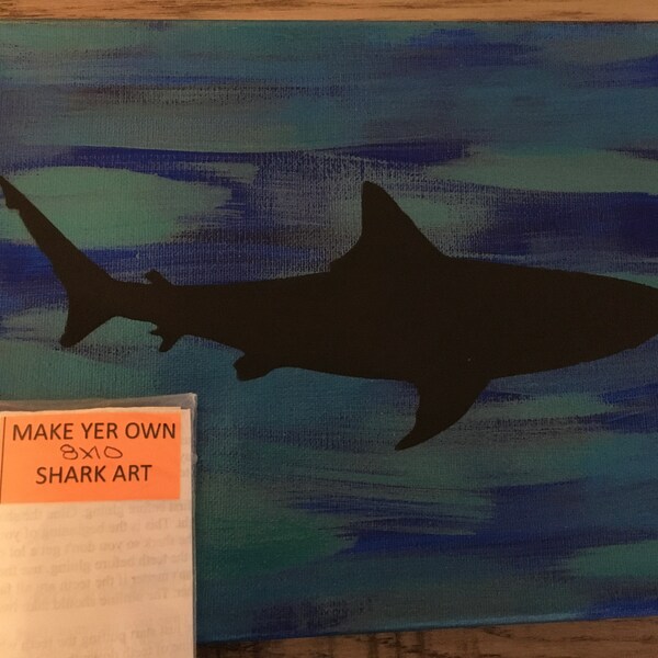Make Yer Own Shark Art Kit Reef Shark - 8x10" - Etsy