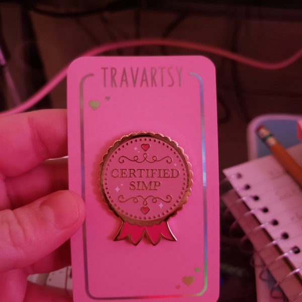 Certified Simp Badge Enamel Pin | Valentine's Day Gift Bag Jacket Medal ...