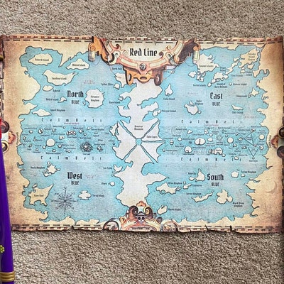 Anime One Piece World Map, Wrapped Canvas Map, World Map, Wrapped ...