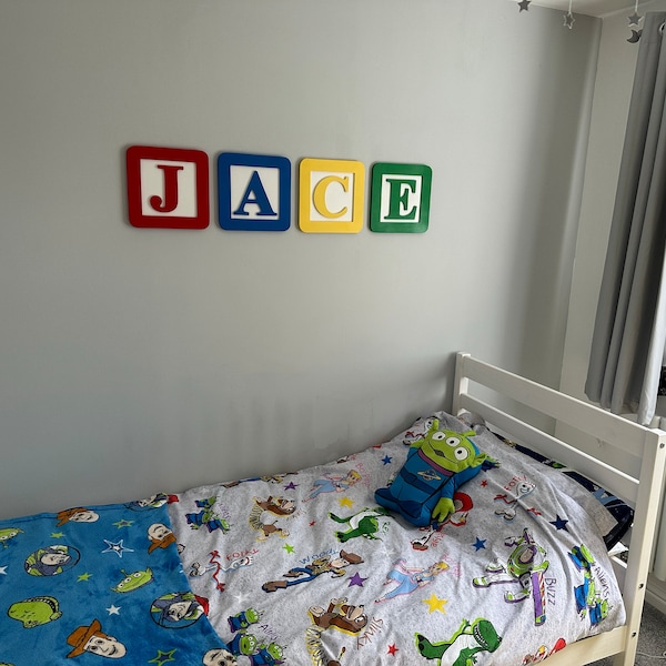 Toy Story Style Wooden Alphabet Blocks: Personalized Nursery Decor - Etsy