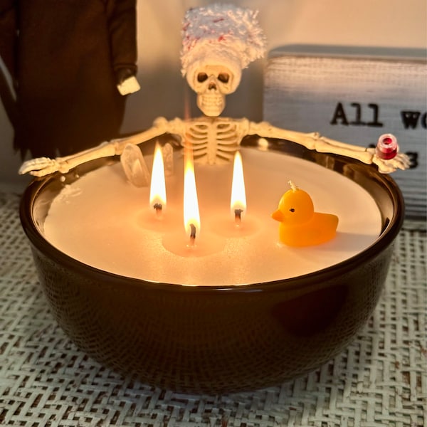 Haunted Splash Candle, Skeleton in Bath Candle, Unique Candle, Macabre ...