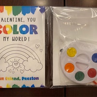 Valentine Cards for Kids PRINTABLE, Color My World Valentines ...