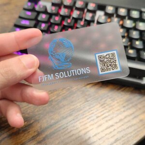 Transparent Business Card Clear QR Code Pvc Acrylic Frosty - Etsy