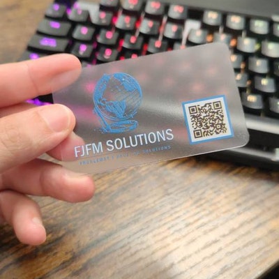 Transparent Business Card Clear QR Code Pvc Acrylic Frosty - Etsy