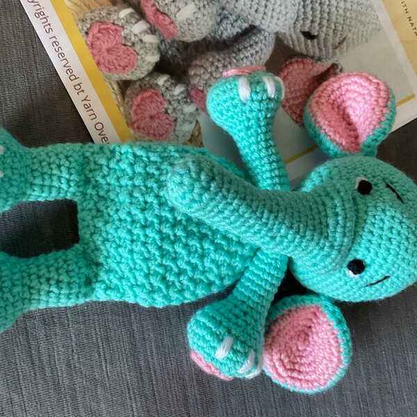 Pattern: Elephant Snuggler, Cuddler Elephant Toy, Amigurumi Elephant ...
