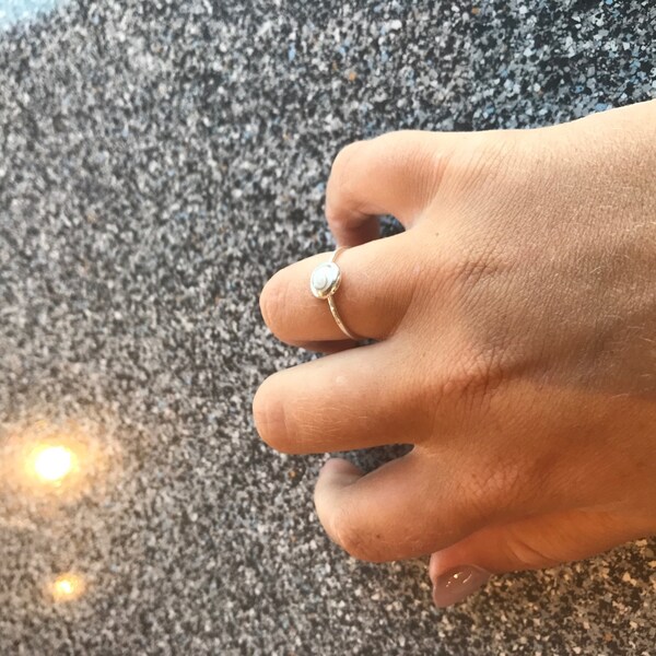 Sterling Silver Shell Stack Ring, Shell Ring, Stackable Ring, Stacking Ring, Silver Ring, Thin ...