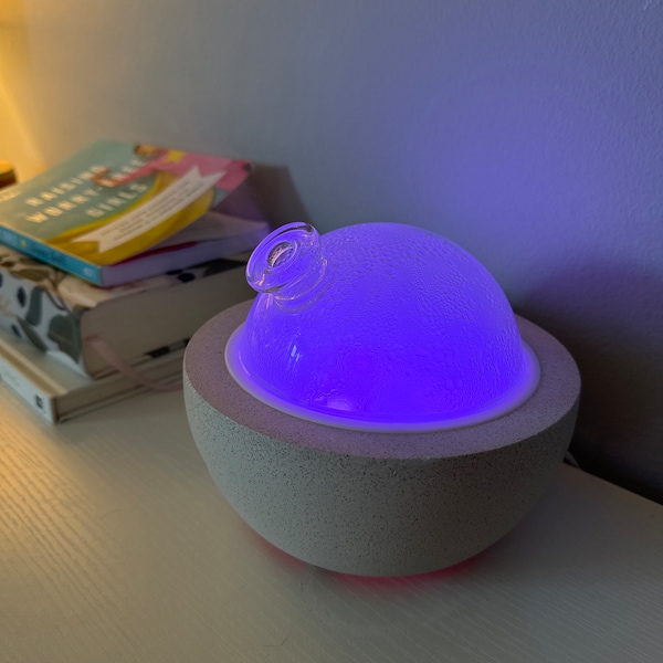 Luna | Glass Dome & White Speckled Concrete Diffuser | Essential Oil ...