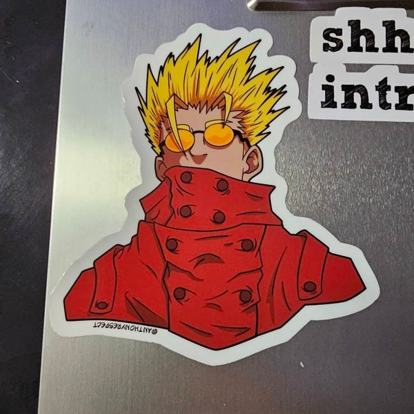 Vash the Stampede Glossy Vinyl Sticker, Water Bottle, Laptop, Phone ...