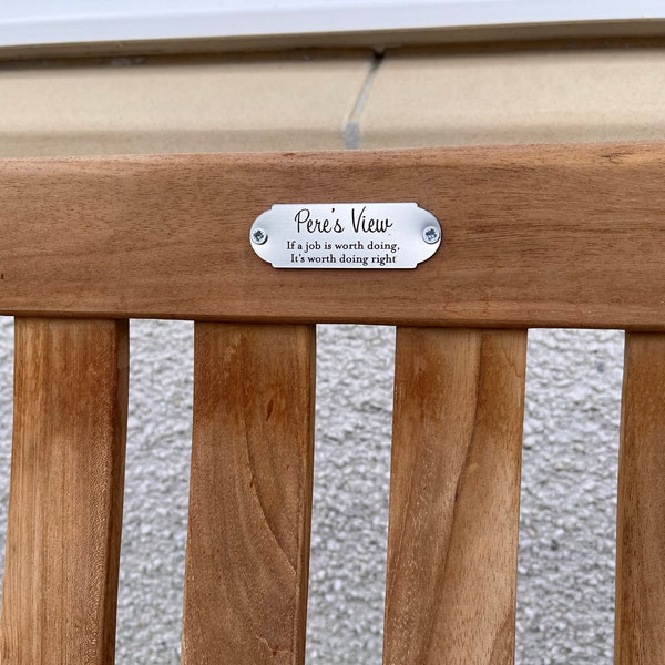 Personalised Bench Plaques,name Tags, All Weather Memorial Plaque ...