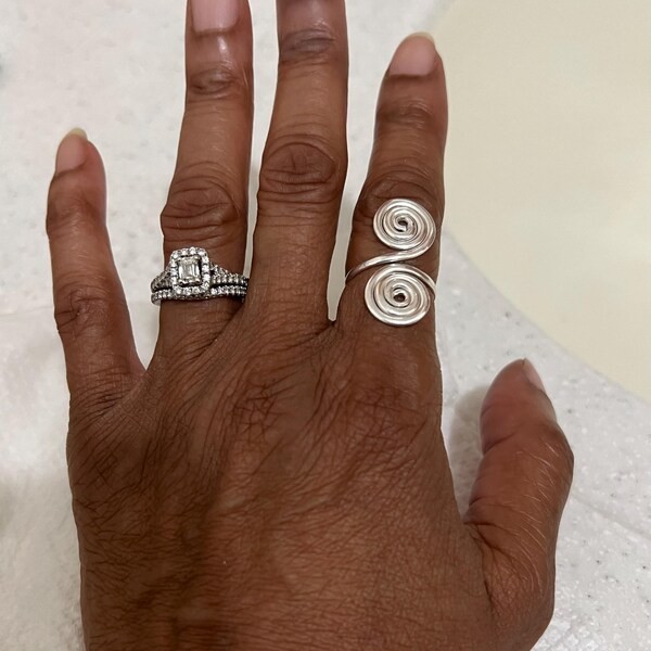 Silver Spiral Ring, Silver Swirl Ring Adjustable Ring, 925 Silver Ring ...
