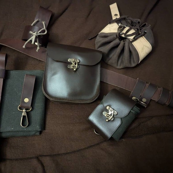 Set of 7 Bushcraft Belt Kit With Personalization,load Carrying ...