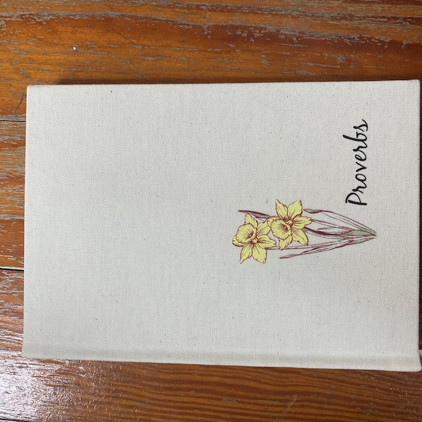 Personalized Birth Flower Canvas Notebook: Custom Monogram Journal ...