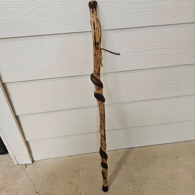Twisted Ash Wood Staff, Walking Stick, Walking Cane, Hiking Stick ...