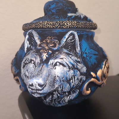 Wolf Head Apothecary Jar Potion Bottle / Gothic Home Decor Wiccan Altar ...
