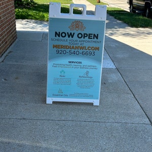 Custom A Frame Signicade Sign & 2 24x36 Inch Custom Printed Fullcolor ...