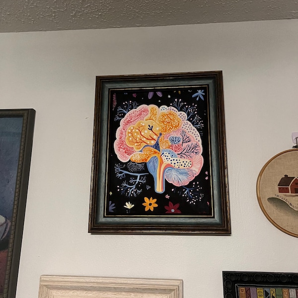 Neuroflora by Avery Crane | Colorful Brain Anatomy Art Print | Abstract ...