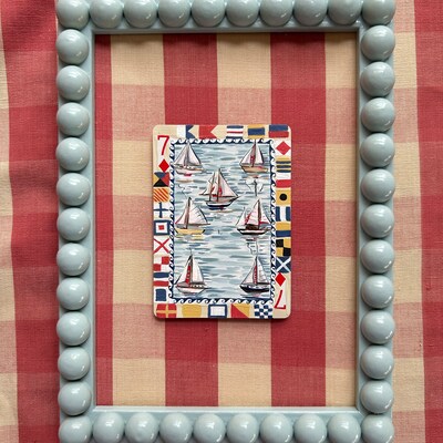 Glossy Beaded Bobbin Picture Frame Lacquered Bobbin Frame Painted ...