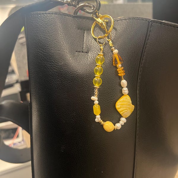 Bag Charm Keychains With Beads, Gold Accents, and Pearls | “the Country ...
