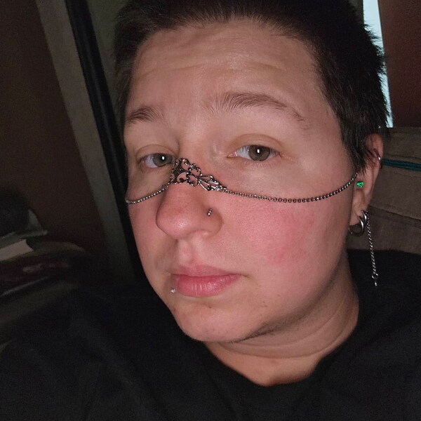 Nose Chain "akasha" Filigree Face Jewelry - Gothic Mask, Goth ...