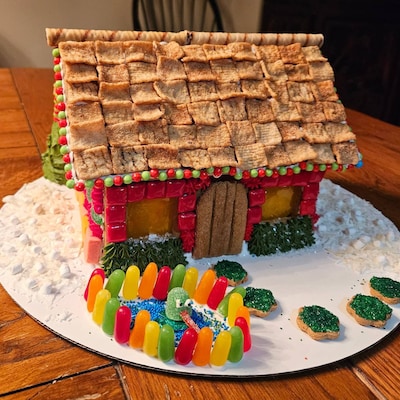 Two-story Gingerbread House Template - Etsy