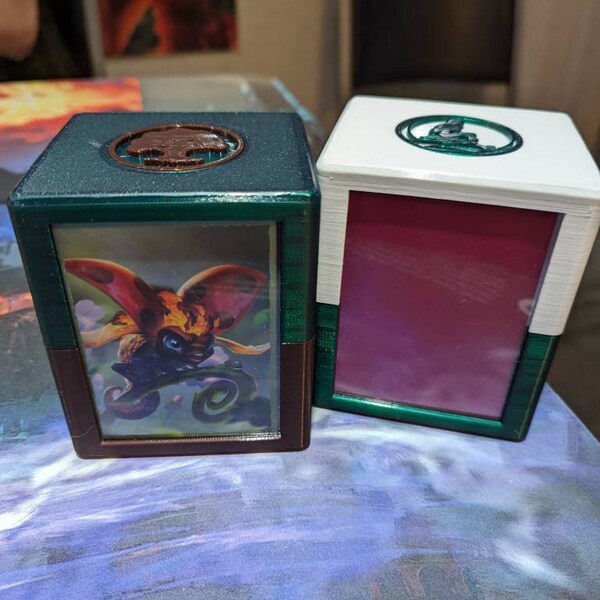 MTG Commander Sized Deck Box W Toploader Slot and Dice Compartment Tray ...