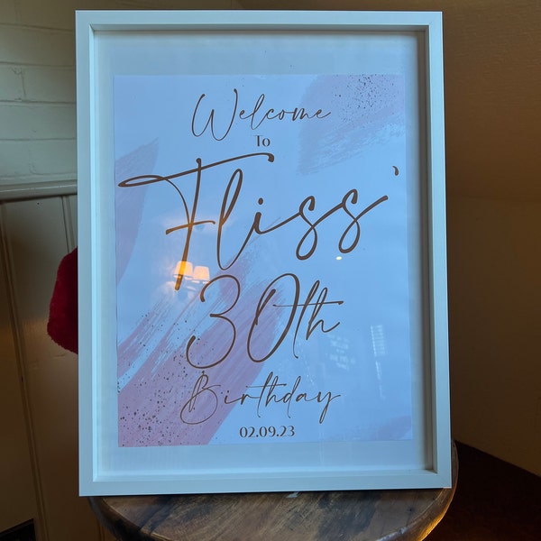 Printable 30th Birthday Party Welcome Sign, Editable Template, Modern ...