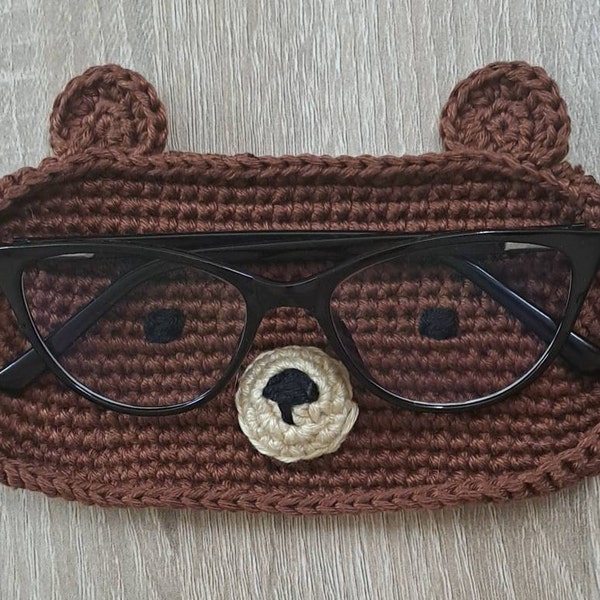 CROCHET PATTERN 2in1 Easy Eyeglasses Holder Cute Bear & Cat Animal ...