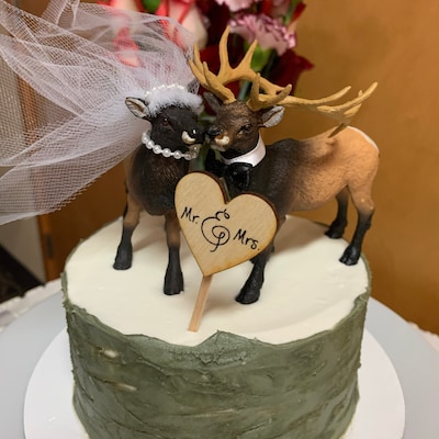 Elk Cake Topper, Wedding Cake Topper, Woodland Cake Topper, Animal Cake ...