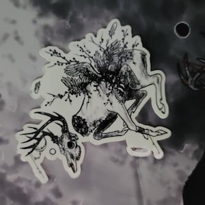 Form and Void 8x8 Fine Art Print Dark Deer Skull Darkness Creepy Spooky ...