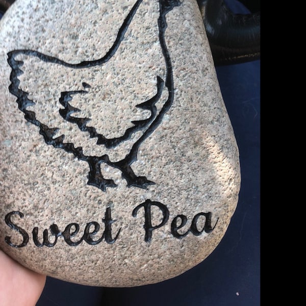 Chicken Pet Memorial Stone, 5”/6" Only, Hen, Rooster, Silkie, Outdoor ...