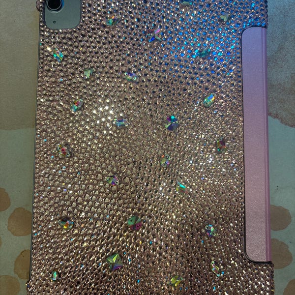 Bedazzled Bling iPad Pro CASE Cover W Light Pink Rose Gold Glitter ...