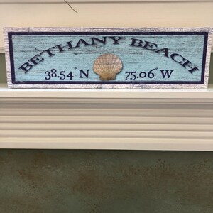 Bethany Beach, Delaware Wooden Sign Wall Art Print on Real Wood ...