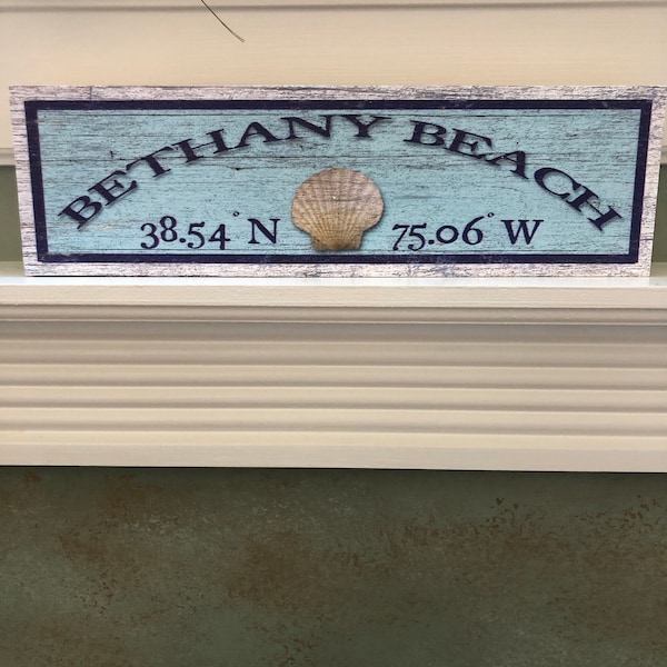 Bethany Beach, Delaware Wooden Sign | Wall Art Print on Real Wood ...