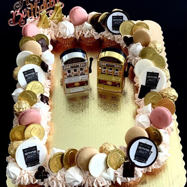 Casino Slot Machine Birthday ~ Edible 2D Fondant Birthday Cake/cupcake ...