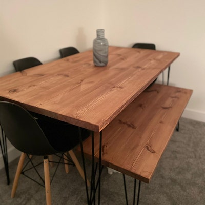 ARTEMIS Dining Table Bench Chairs Hairpin Luxury Industrial - Etsy UK