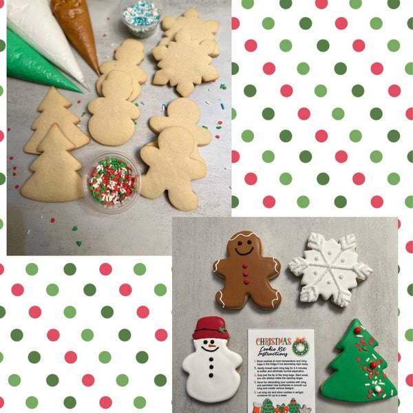 Printable CHRISTMAS DIY COOKIE Kit Instructions, 3.5x5" and 5x7" Cards ...