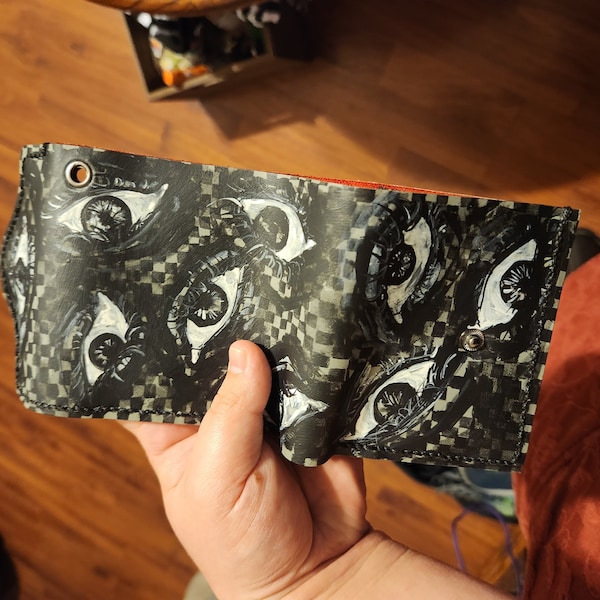 Neon Green Goblin Face Bifold Wallet. Chainmail Wallet Chain ...