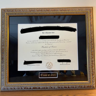 Handmade Diploma Frame for Diploma Size 8.5x11 Black Mat, Burgundy W ...