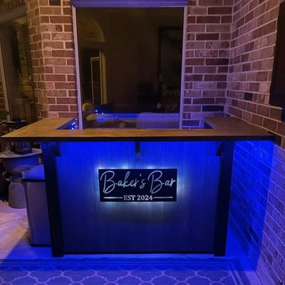 Personalized Bar LED Metal Art Sign / Light up Pub Metal Sign / Multi ...