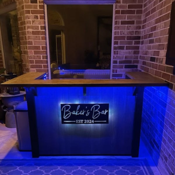 Personalized Bar LED Metal Art Sign / Light up Pub Metal Sign / Multi ...