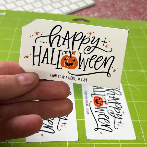 Printable Happy Halloween Gift Tag, Trick or Treat Favor Bag Tag ...