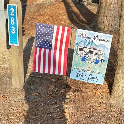 Camping Welcome Flag, Custom Personalized Camping Flags, RV Camper ...