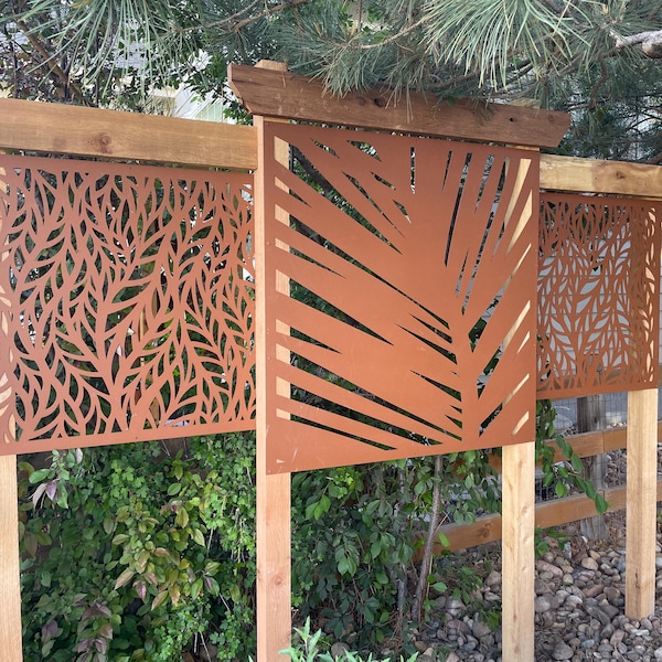 Metal Privacy Screen for Garden, Outdoor Decorative Aluminum Panel ...