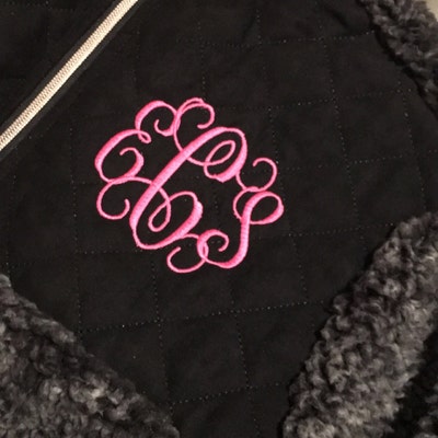 Monogram Sherpa Pullover Monogrammed Sherpa Quarter Zip Monogram ...