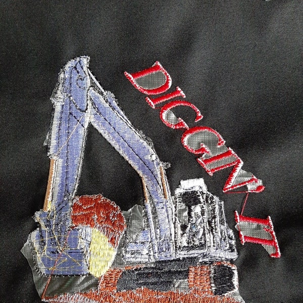 Excavator Digger Machine Embroidery Design, Embroidery Designs, Machine ...