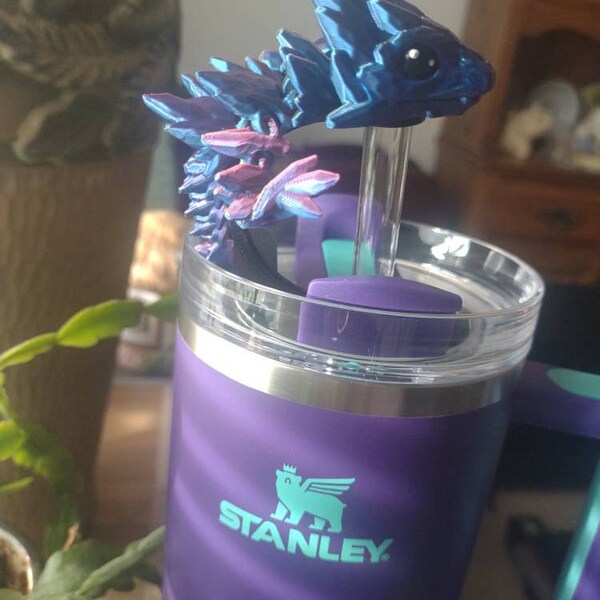 Black Chroma Style Gem Dragon 10mm Stanley Straw Topper 30oz 40oz - Etsy