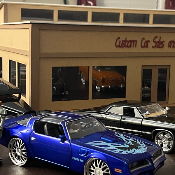 Handmade 1/24 1/25 Scale MDF Diorama: Semi Truck & Car Garage Model - Etsy