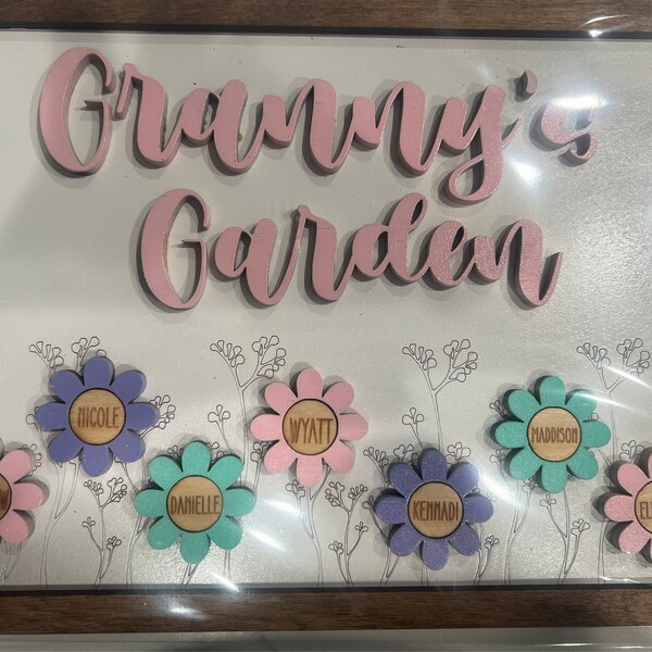 Grandmas Garden - Personalized Flower Sign for Grandma, Nana, Mimi ...