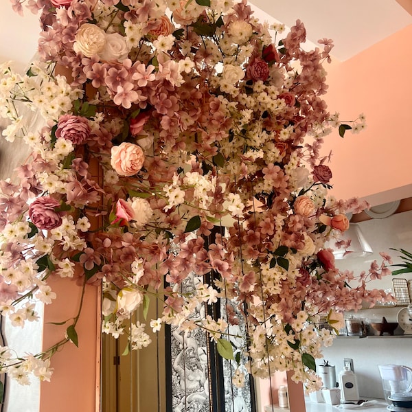 Vintage Pink Flower Garland: 7ft Wedding Arch Decor - Etsy